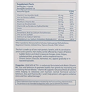 Ducray Anacaps Activ+, 30 ct.