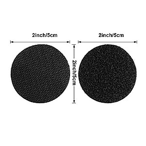 24 Pcs Black Sticky Adhesive Dots Self Adhesive Tape, Industrial Strength Hook Dots, Double Sided Loop Sticky Tape for Home Office Wall Decor Heavy Duty Carpet Gripper Tools Hanging (Round Style 1)