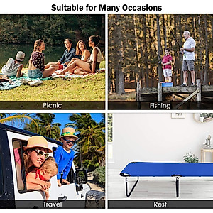 GOFLAME Folding Camping Cot, Portable Collapsible Sleeping Bed, Weight Capacity to 300 lbs, Camping Bed Cots for Indoor and Outdoor Use