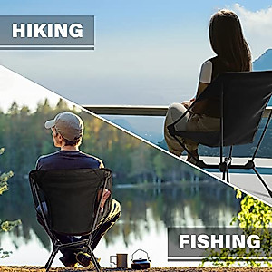 TOMSHOO Portable Camping Chairs Lightweight Folding Chair Outside, Compact Beach Chairs for Adults Adjustable Height Foldable Chair for Backpacking, Travel, Hiking, Fishing, Supports 350 Lbs