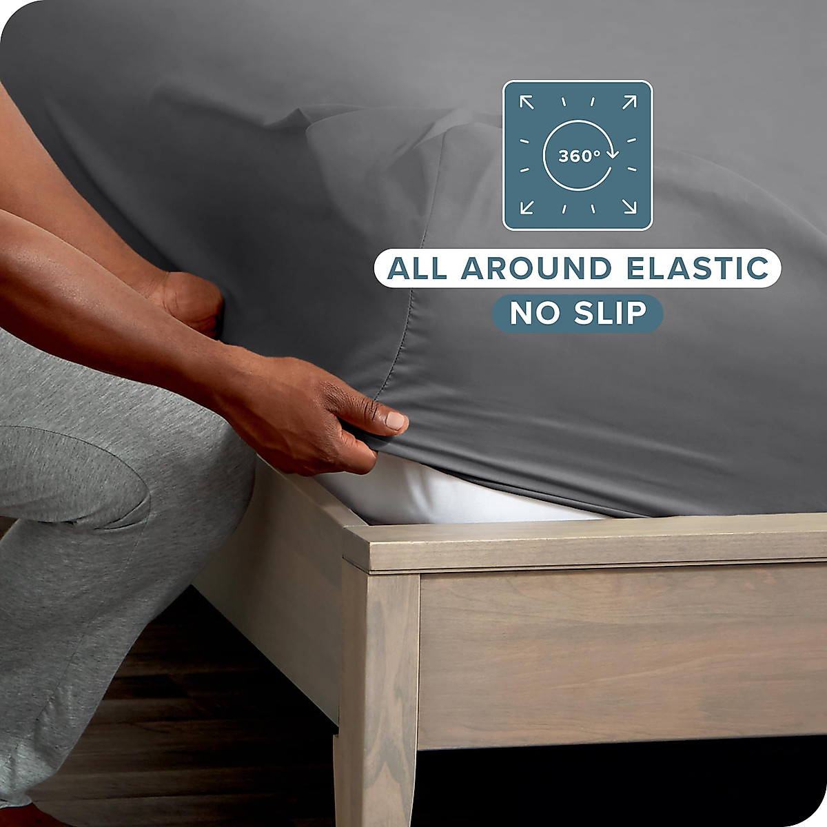 Bare Home 2-Pack Fitted Bottom Sheets Full - Premium 1800 Ultra-Soft Wrinkle Resistant Microfiber - Deep Pocket (Full, Grey)