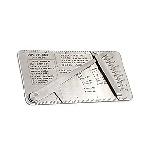Pipe Pit Gage 0-1/2'' In 1/64'' Increments Handy Formulas Pipe Welding Undercut Stainless Steel