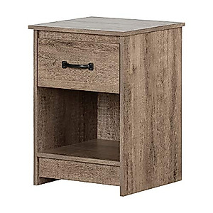 South Shore Tassio 1-Drawer Nightstand-Weathered Oak