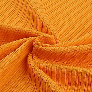 Fabric by The Yard for Sewing DIY,Solid Color Ribbed Stretch Knitted Fabric, Fashion Clothing Knitted Fabric(1 Yard (L) x 55" (W))
