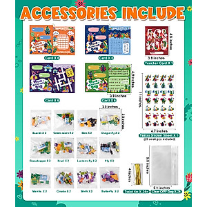 Colplay 24 Packs Valentines Day Gifts for Kids, Insect Building Blocks with Valentines Cards for Kids Classroom School & Stickers, Class Gifts Exchange, Party Favors for Kids Boys Girls