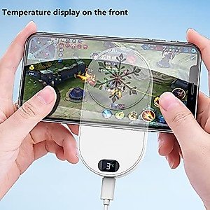 LONGFITE Phone Cooler Magnetic Ultra Thin Radiator with Semiconductor Fan Cooling Function and LED Temperature Display for Smartphone Gaming