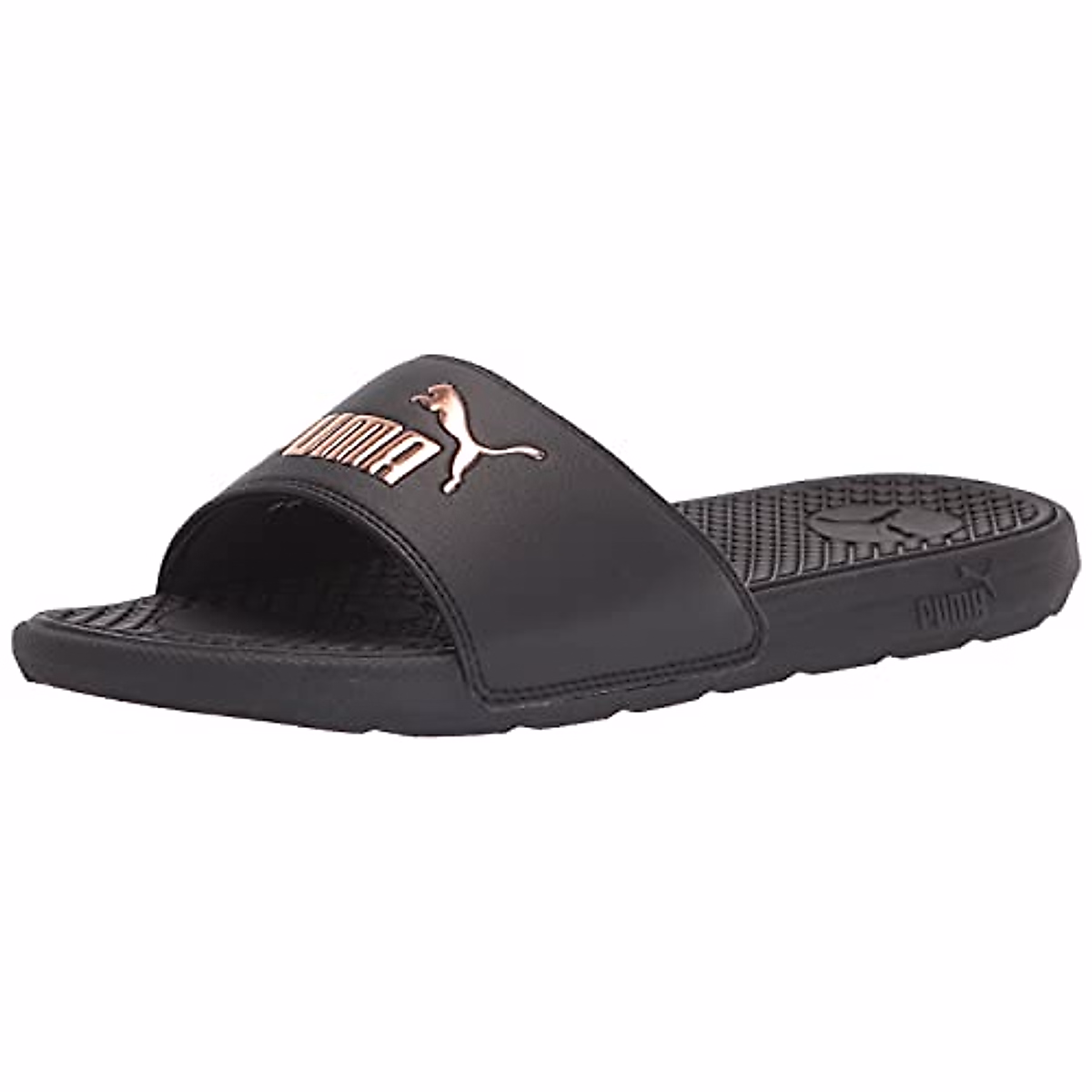 PUMA womens Cool Cat Slide Sandal, Puma Black-rose Gold, 9 US