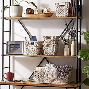 DII Hyacinth Collection Storage Baskets, White Wash, Large Set, Assorted Sizes, 5 Piece