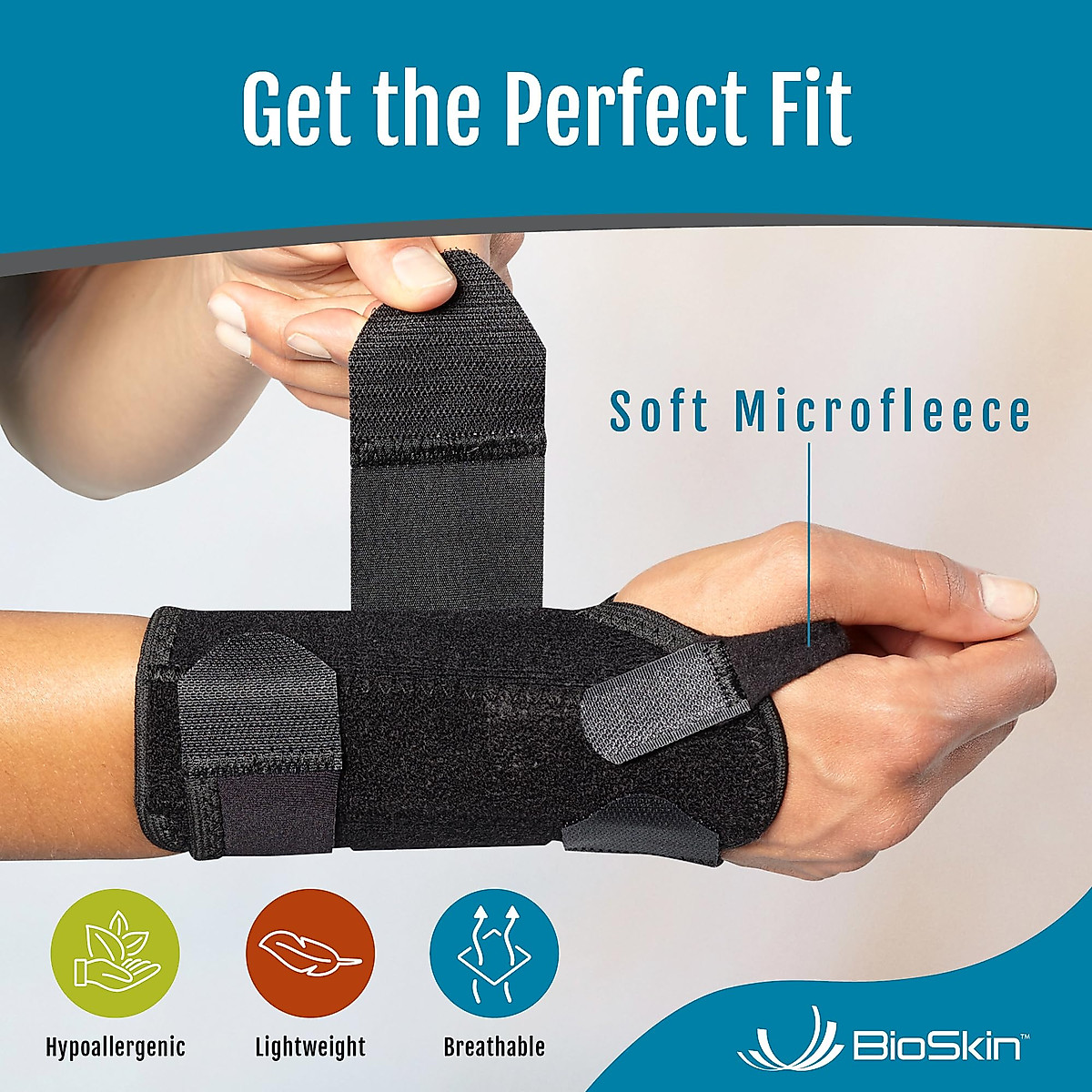 BioSkin Carpal Tunnel Wrist Brace - For Arthritis Pain And Support, Tendonitis, Wrist Sprains, Night Wrist Sleep Support Brace, Wrist Splint, Wrist Support For Women And Men, HSA or FSA Eligible