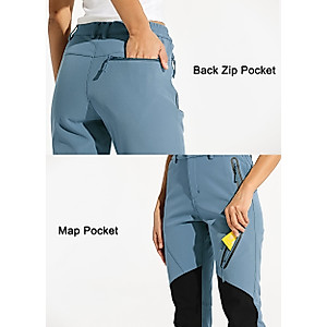 Willit Women's Snow Pants Waterproof Warm Winter Hiking Pants Outdoor Pants Insulated Cold Weather Dark Blue XL