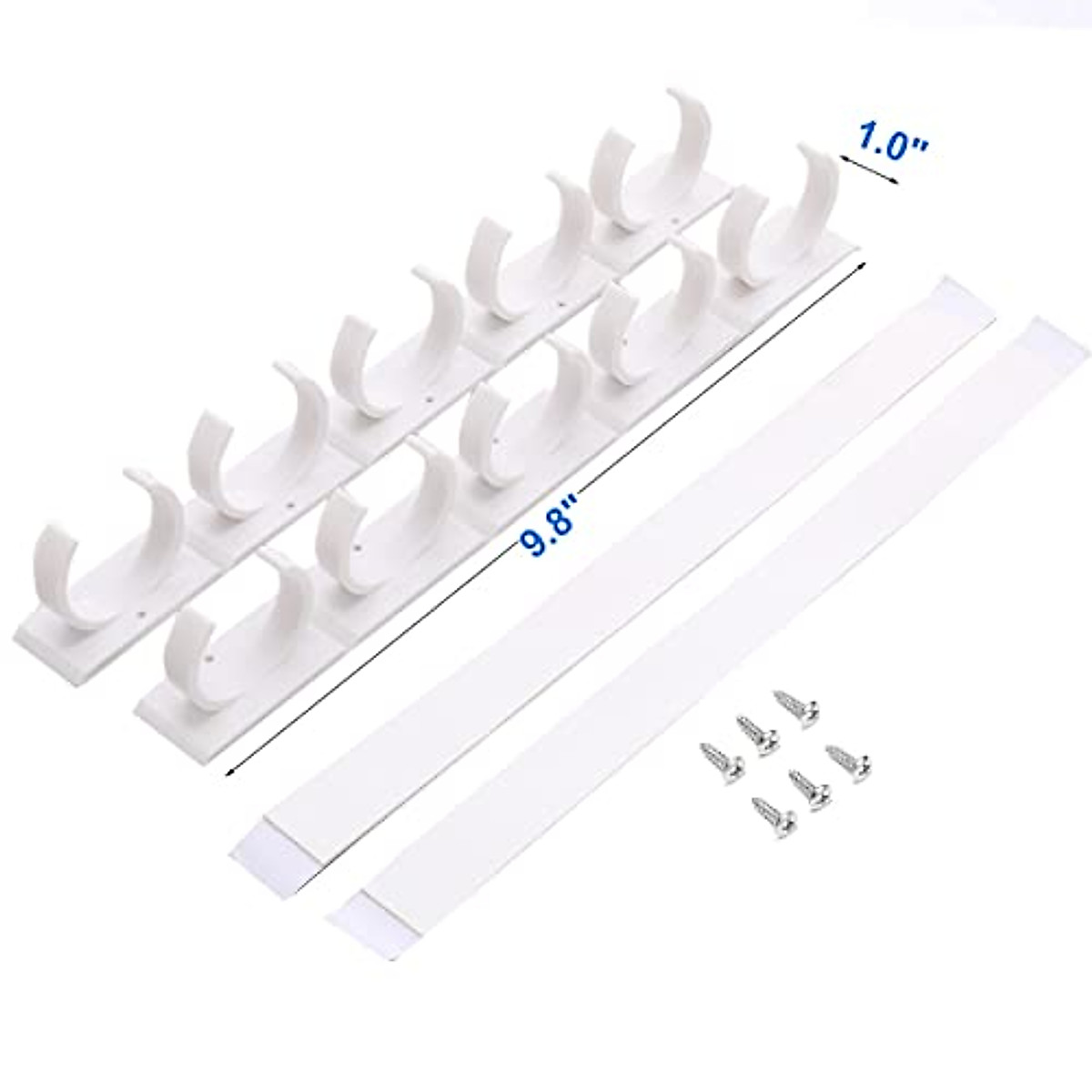 Plastic Kitchen Spice Rack Organizer 20 Spice Gripper Clip Strips Cabinet Door for Spice Containers - 4 Strips, Holds 20 Jars