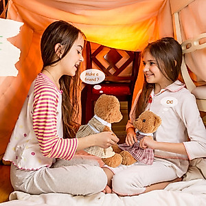 Landhoow 3 Pcs Cute Dress Outfit Bear Clothes Fits Most 14-18 Inch Bear and Make Your Own Stuffed Animals Bear Clothes for Girls Bear Accessories, Not Included Bear