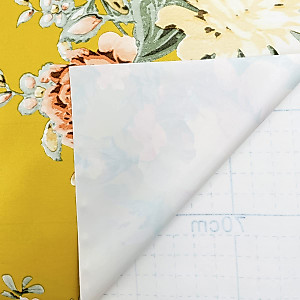 Yifely Vintage Peony Floral Shelving Paper Dark Yellow Peel & Stick Shelf Liner Dresser Drawer Sticker 17.7 Inch by 9.8 Feet