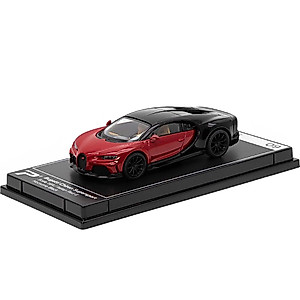 PosterCars 1:64 Scale Bugatti Chiron Supersport Italian Red & Nocturne Black Hypercar League Collection No.9