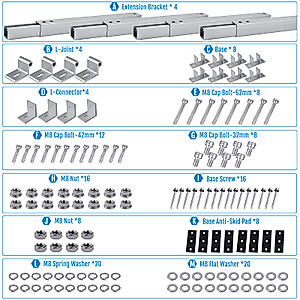 2 Sets Solar Panel Mounting Brackets, Adjustable Solar Panel Tilt Mount Mounting Rack Bracket Support 50W 100W 150W 200W 300W Solar Panels for RV, Roof, Boat, Yacht, Off-Grid Systems Any Flat Surface