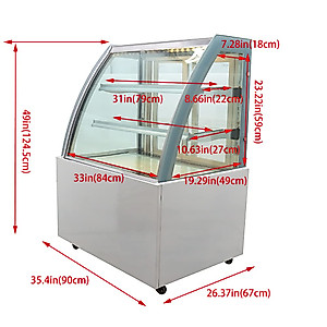 HayWHNKN 48inch Refrigerated Display Case Floor Type Commercial Cake Cooler Showcase Bakery Cabinet Display with Demist Equipment 220v