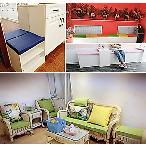 Leather Thick Not-Slip Chair Pads,Memory Foam Replacement Mat,Soft Chair Pads with Zipper,Waterproof Removeable Square Durable Seat Cushions for Sofa Dining Chair Office Home