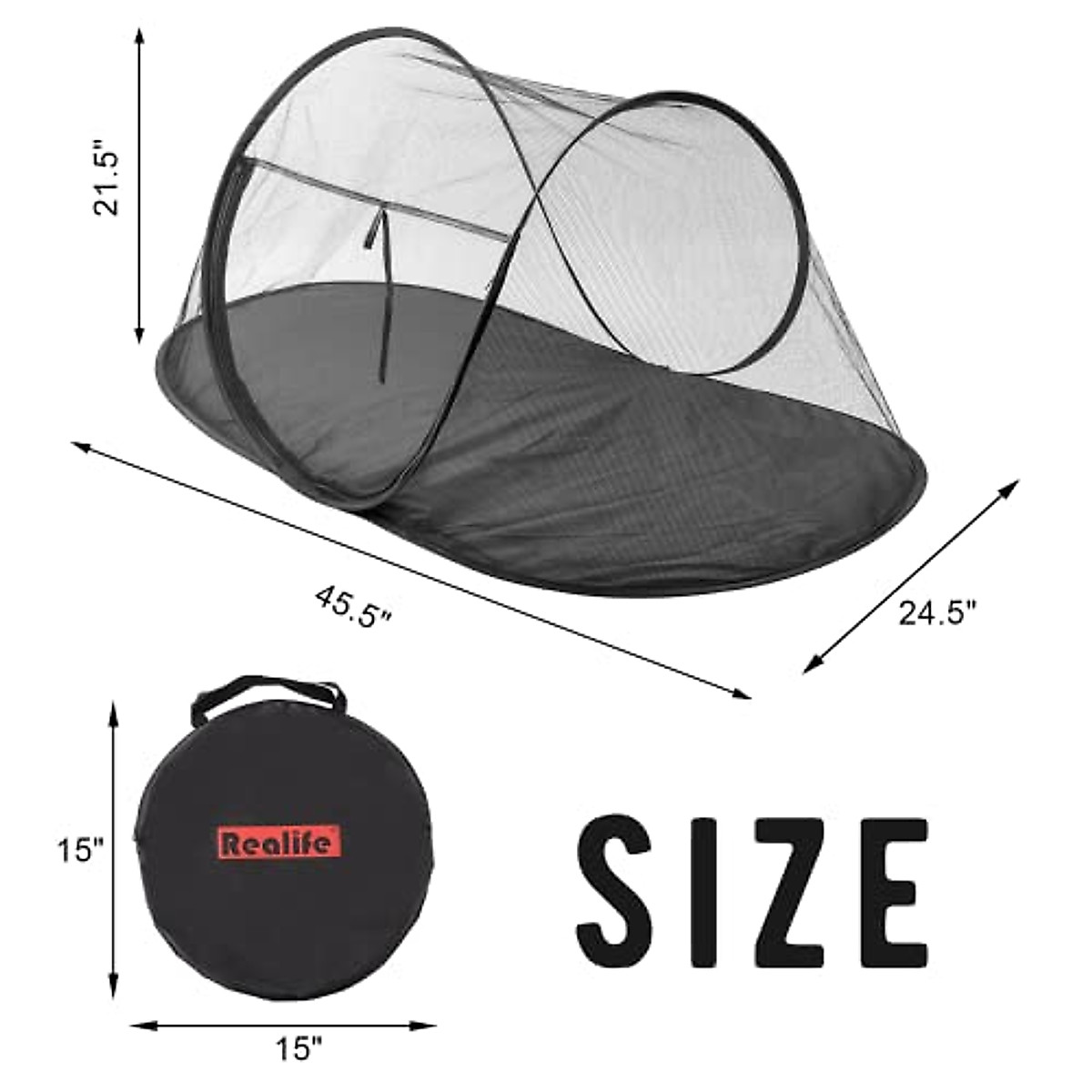 Outdoor Cat Enclosures, Portable Cat Tent for Bearded Dragon, Dogs and Small Animals, Cat Outdoor Tent with Foldable Bag(Black)