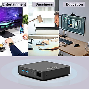 AWOW Mini PC Windows 10 PRO, Intel 4 Cores Celeron N3350 (Max 2.4 GHz), Small Desktop PC 6GB DDR4 RAM 64GB SSD, Mini Computer Support 4K Dual HDMI, WiFi5 Bluetooth 4.2, Gigabit Ethernet, 2*USB