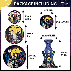 Nightmare Before Christmas Cupcake Stand 3 Tier Halloween Cupcake Stand with Nightmare Before Christmas Cupcake Toppers for Nightmare Before Christmas Birthday Decorations Halloween Birthday Decor