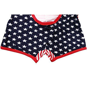 sandbank Men American Flag Wrestling Singlet Jockstrap Bodysuit Active Underwear (XL,Golden Leopard)