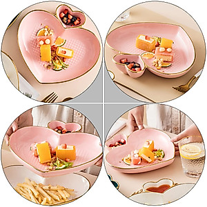 Sashimi Plates Heart Shaped Ceramic Dinner Plate Tableware Plate Dessert Salad Plate Breakfast Serving Tray Porcelain Serving Platters Sushi Serving Boat