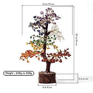 Handcrafted Healing Crystal Bonsai Tree - Feng Shui Chakra Tree with 300 Wooden Beads for Positive Energy and Balance - Perfect Home/Desk Decor and Reiki Good Luck Crystal Gifts by Karma Pledge