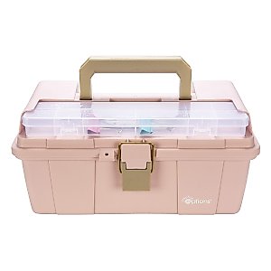 Small Craft Box with Removable Utility | Oranization For Crafts, Small Parts, & Batteries with Brass Latch