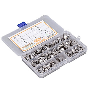249Pcs Acorn Hex Cap Nuts Assortment Kit,M3‑M12 DIN1587 304 Stainless Steel Bright Finish