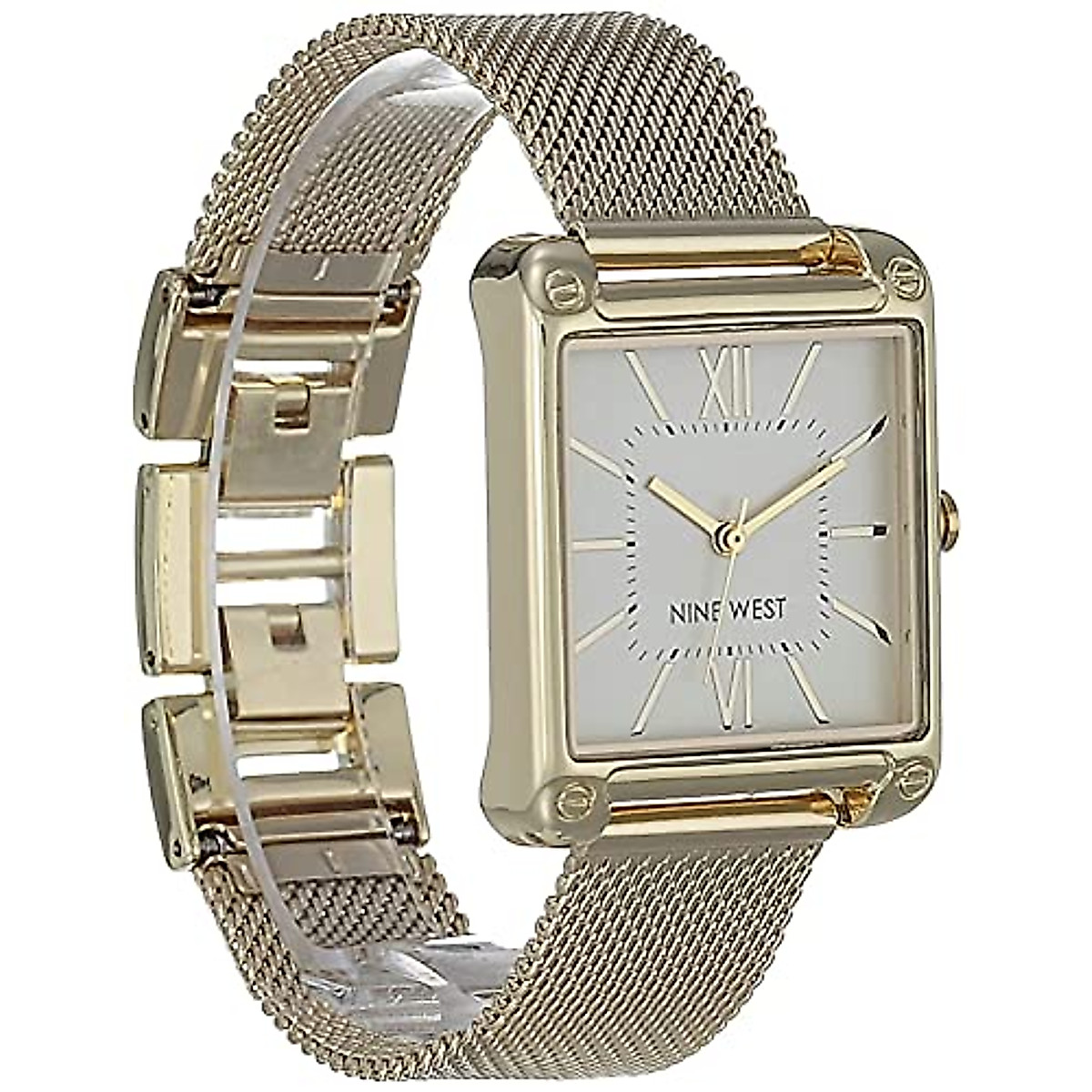NINE WEST Women's Japanese Quartz Dress Watch with Stainless Steel Strap, Gold, 18 (Model: NW/2090CHGB)