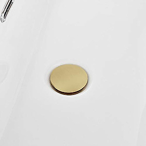 ESFORT Bathroom Sink Drain Stopper, Pop Up Drain Vessel Sink Assembly with Overflow, Brushed Gold