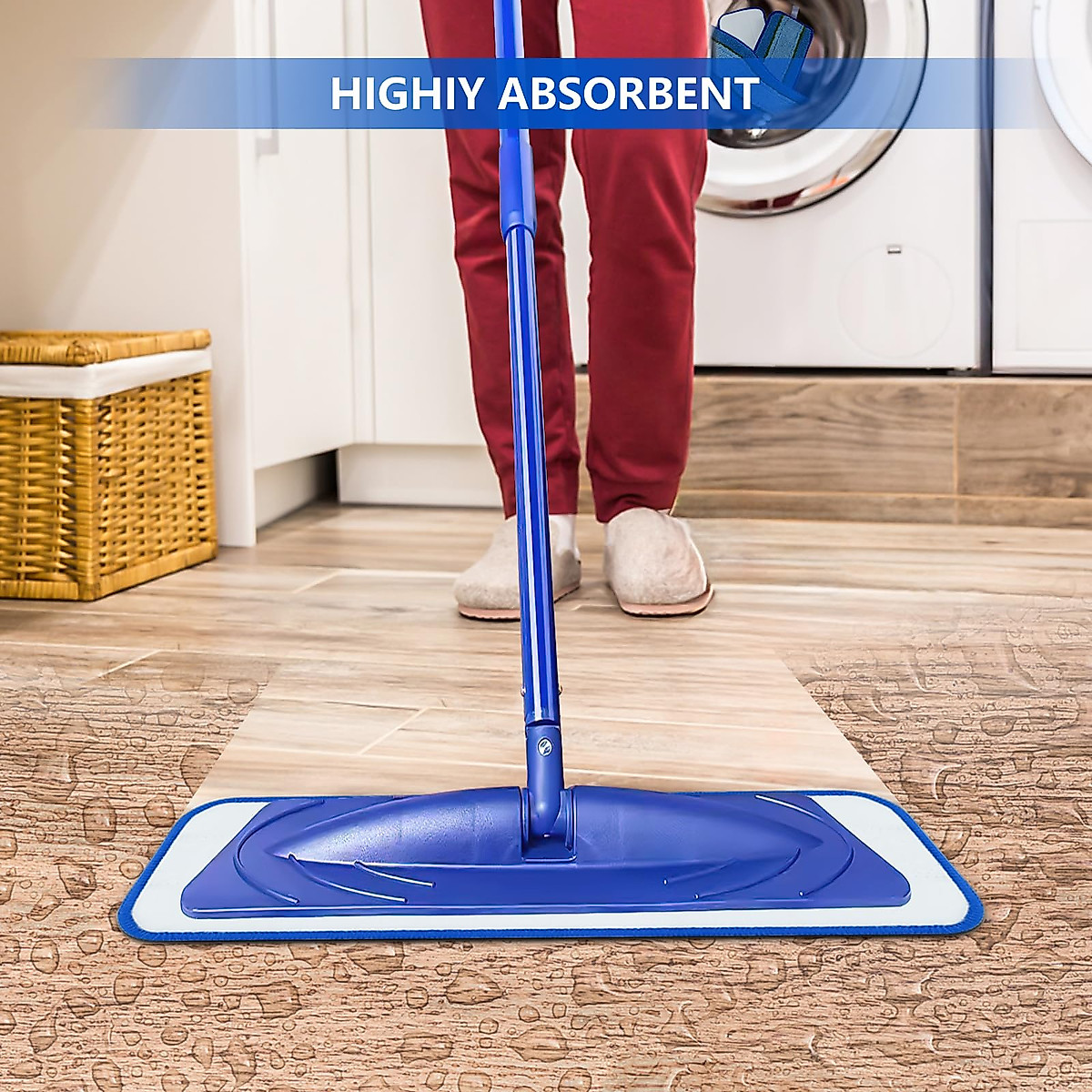 10 Pack Deep Cleaning Microfiber Pad for Bona Hardwood Mop,Rubbermaid Commercial,Swiffer Power Mop,Libman Freedom Mop and All Other 16''-18'' Spray Mop.Washable & Reusable Mop Pads for Floor Cleaning.