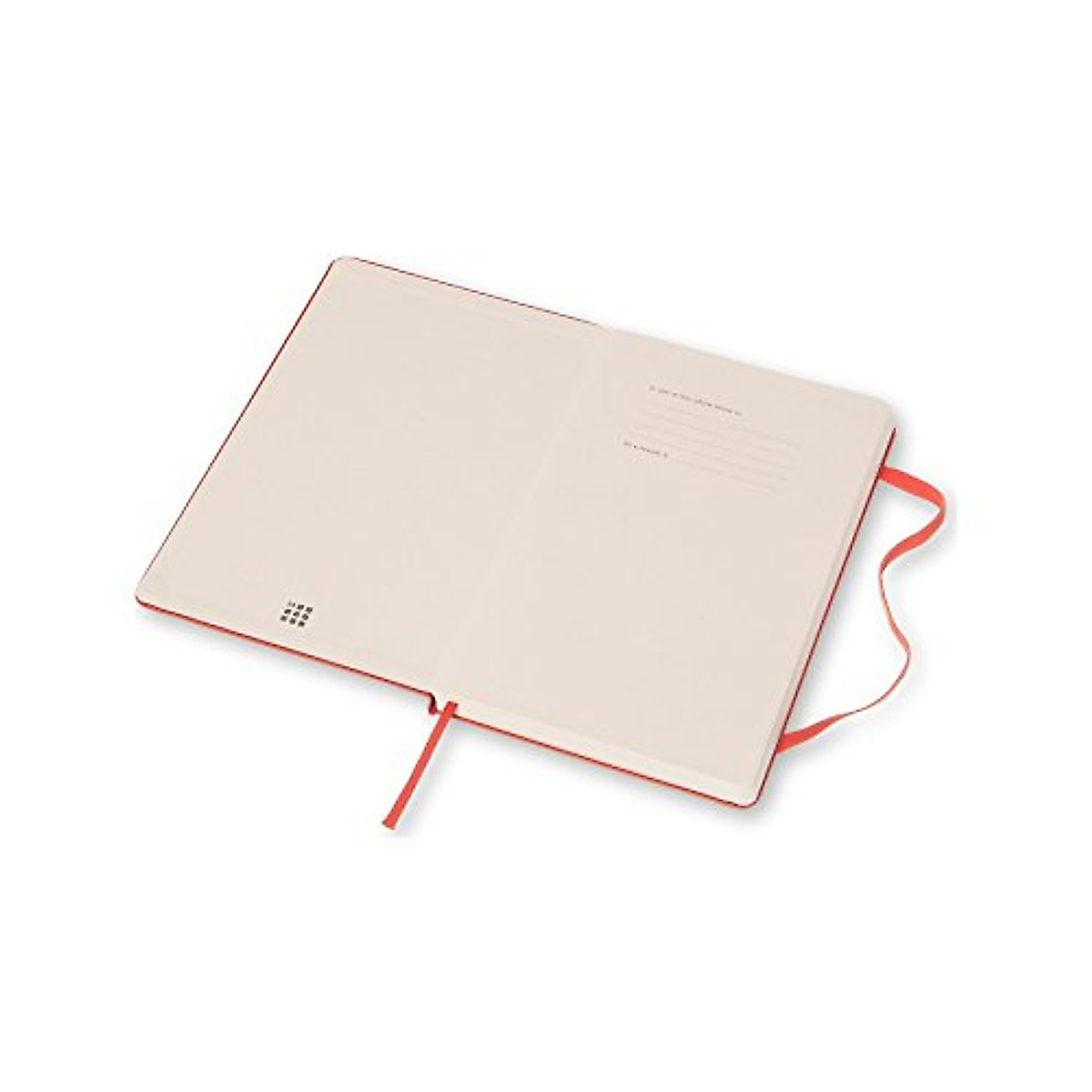 Moleskine Classic Notebook, Large, Plain, Coral Orange, Hard Cover (8051272893694)