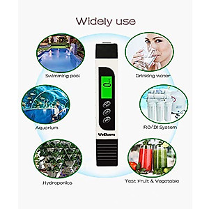 TDS Meter Digital Water Tester,WoEluone 3 in 1 TDS,Temperature and EC Meter,Accurate Ideal PPM Meter for Drinking Water, Aquariums,RO System and More