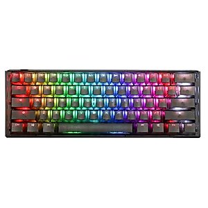 Ducky One 3 Mini Aura Clear Black 60% Hotswap RGB LED Double Shot PBT Mechanical Keyboard Cherry MX Brown