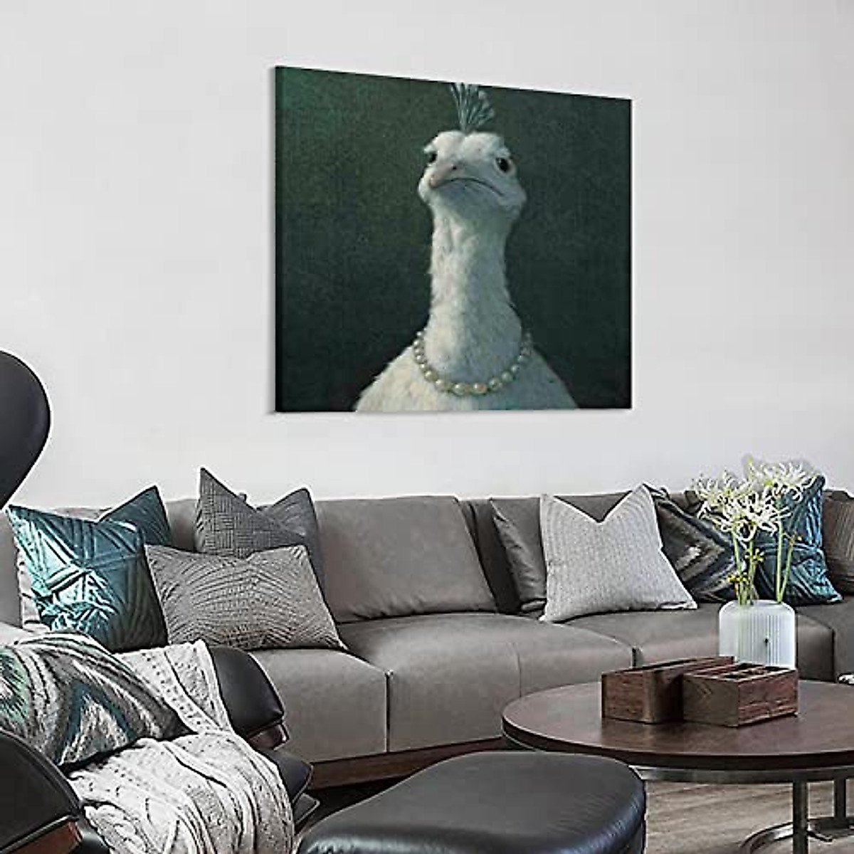 Funny Posters Illustration Michael Sowa Art Guinea Fowl, Diving Pig, Image Conscious The Blue Sofa, Dog with Cone Aesthetic Posters (6) Wall Art Paintings Canvas Wall Decor Home Decor Living Room De