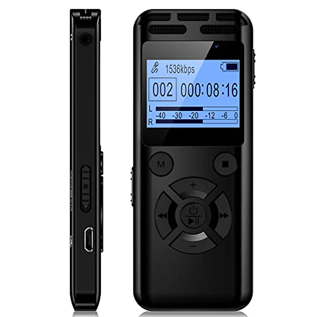 64GB Digital Voice Recorder, Wevoor Voice Activated Recorder with 560mAh Large Capacity Battery, Professional Recording Device with Playback, Password, Timed recording, Repeat, Variable Speed Playback