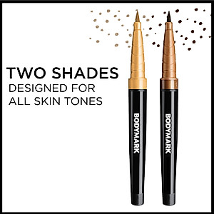 BodyMark Freckle Pen, Soft Brush Tip, 1 Count Pen in Dark Brown Freckle, Cosmetic Quality Freckle Pen for Skin