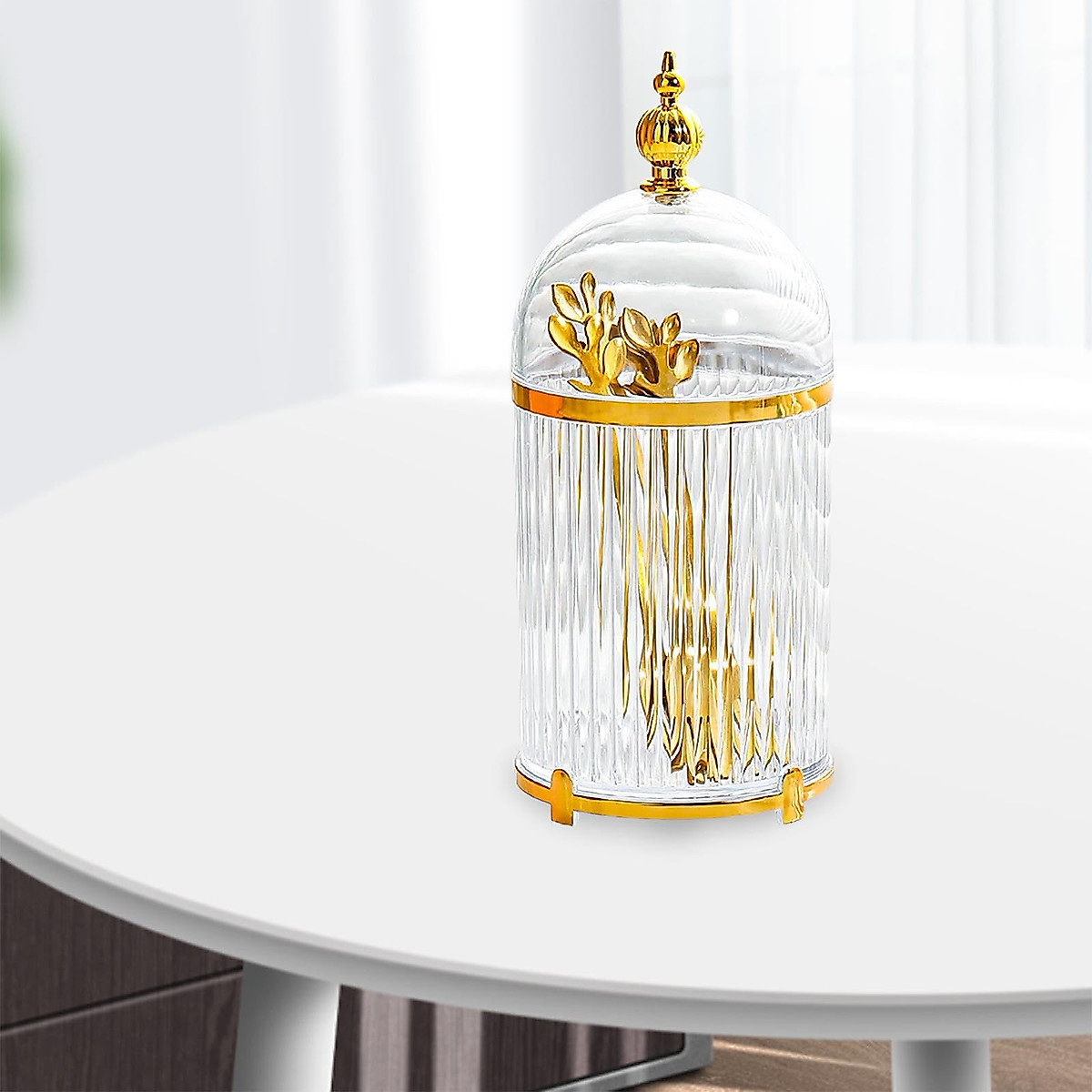 ＫＬＫＣＭＳ Tableware Holder, Utensil Holder with 5 Fork, Dessert Fork Holder, Coffee Spoon Dessert Fork Holder for Kitchen, Coffee, Bar, Home Decor , Clear