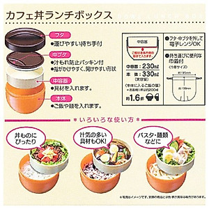 Japanese Bento Bowl 2 Tier Temari Rabbit 560ml (19oz) with Carrying Bag (Black)