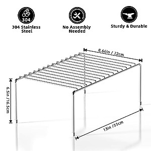 Joy Aid Cabinet Shelf Organizers 2 Pack, 13"Lx8.5"Wx6.5"H Kitchen Countertop Shelves Risers, Kitchen Shelf Rack For Pantry, Garage, Desktop, Refrigerator, Bathroom Organization And Storage
