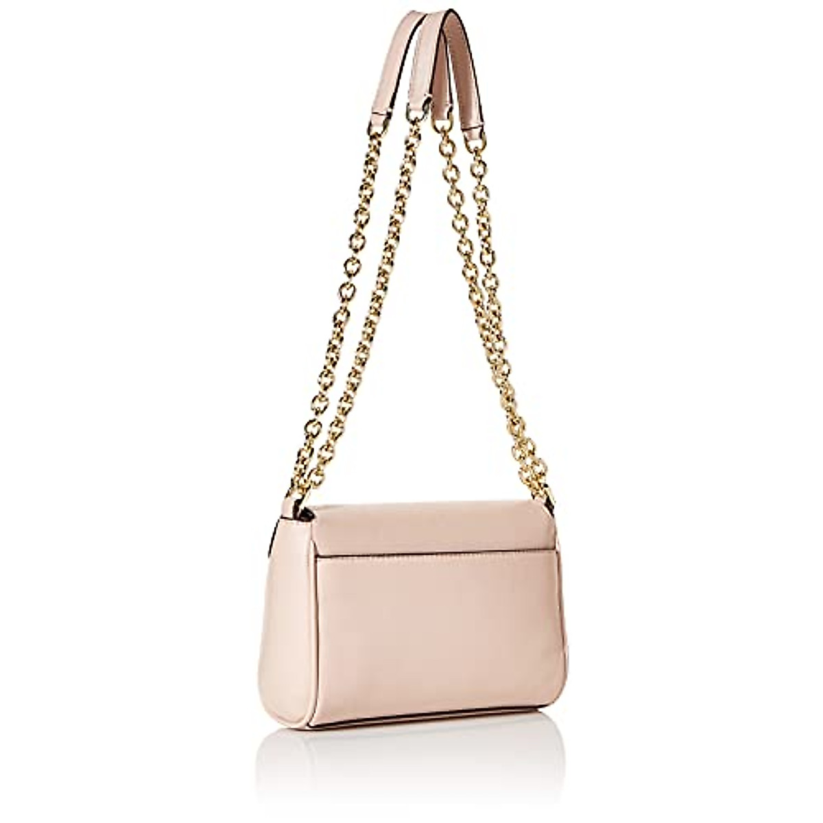 Calvin Klein Soft Lock Lamb Leather Small Convertible Crossbody Shoulder Bag, Pale Rose