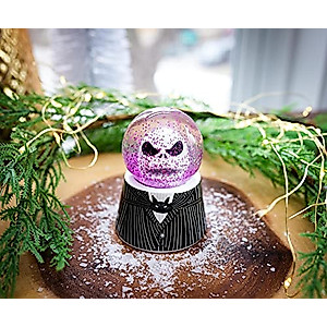 Disney The Nightmare Before Christmas Jack Skellington 3-Inch Mini Light-Up Snow Globe with Swirling Glitter