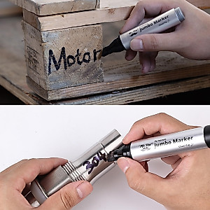 Mr. Pen- Jumbo Permanent Markers, 4 Pack, Chisel Tip, Black Markers Permanent, Permanent Markers Black Markers, Thick Permanent Marker, Thick Markers, Jumbo Markers, Large Markers, Wide Tip Markers