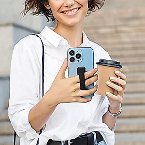 Phone Strap, CISID 4 Pcs Phone Finger Holder Back of Phone Grip with Stand Suitable for iPhone Samsung and Most Smartphones(Black Black Silver Rose Gold 4PCS)