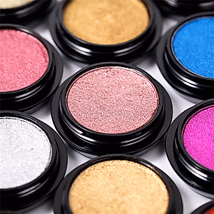 UIIOPJIOM Chrome Nail Powder 6 Colors Holographic Nail Powder Gold Sliver Red Blue Metallic Mirror Effect Pigment Nail Glitter Powder with 6 Pieces Eyeshadow Sticks for DIY Home Salon Nail Art Decor.