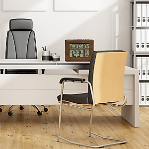 La Crosse Technology 513-1419-WA-INT Atomic Large Full Digital Calendar Clock, Walnut, 9.84"L x 1.14"W x 7.48"H