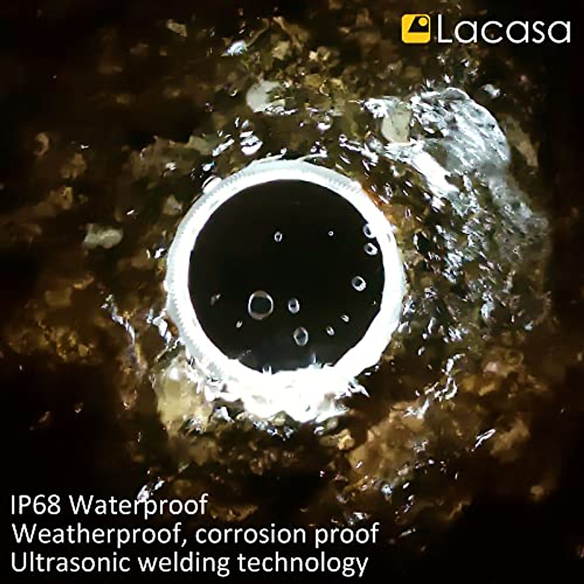 Lacasa Solar Deck Lights, 4 Pack 30LM Outdoor Solar Powered Step Lights, LED Dock Lights Natural White 4000K Light up All Night IP68 Waterproof Auto ON/Off for Garden Stairs Driveway Pathway Lighting