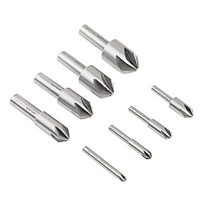 Accusize Industrial Tools 90 Degree 6 Flute H.S.S. Machine Countersink, 8 Pcs, 0206-2016