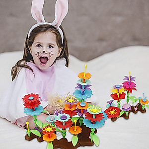 Cllayees 148 Pcs Flower Garden Building Toy Set for Kids, Building Blocks Pretend Gardening Set Preschool Educational Activity Stem Flower Garden Stacking Game Gift for Boys Girls Age 3-7 Year Olds